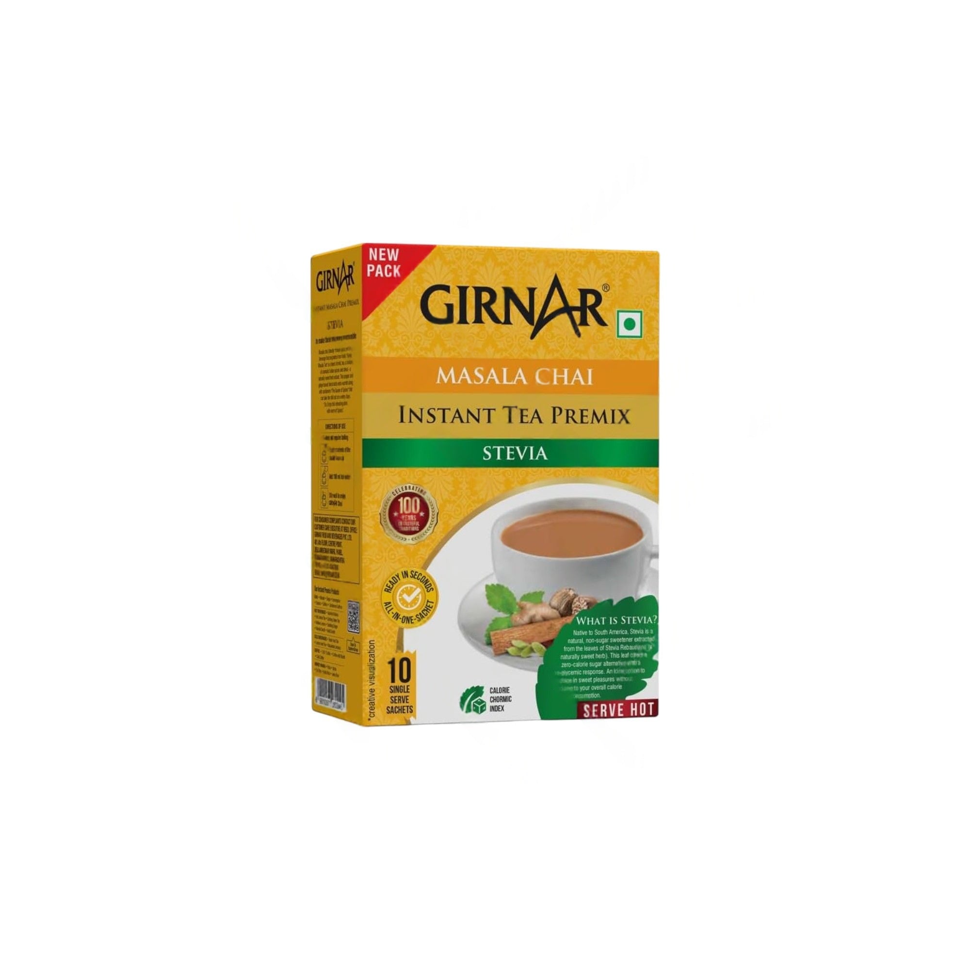 Girnar Masala Karak Chai With Stevia 10 Sachets – Desi Mart